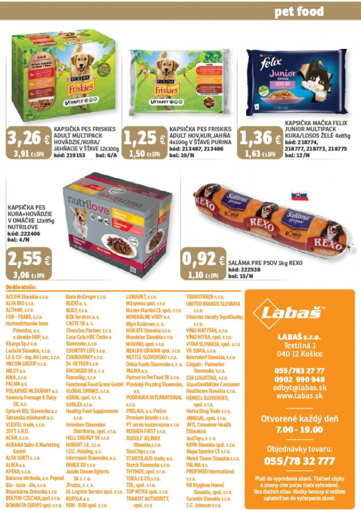 Magazín Labaš | LABAŠ, s.r.o. | Potraviny Labaš, s.r.o.